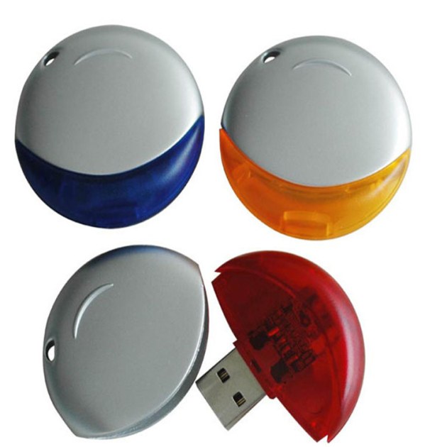 Circle Round Shape USB Flash Drive with Neck Lanyard Import Export